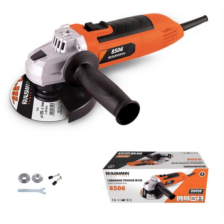 ΓΩΝΙΑΚΟΣ ΤΡΟΧΟΣ KRAUSMANN 125MM/900W (8506) - NLF ΑΦΟΙ ΦΩΤΙΑΔΗ