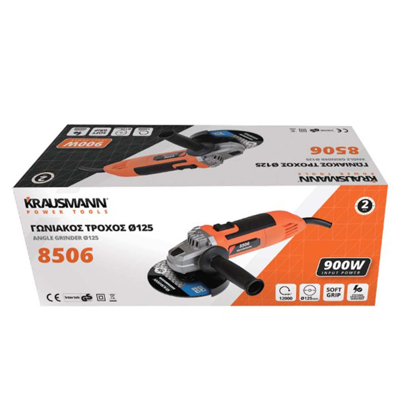ΓΩΝΙΑΚΟΣ ΤΡΟΧΟΣ KRAUSMANN 125MM/900W (8506) - NLF ΑΦΟΙ ΦΩΤΙΑΔΗ